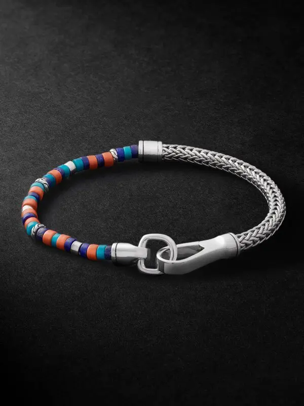 John Hardy Heishi Silver, Lapis Lazuli, Turquoise And Enamel Bracelet - Orange