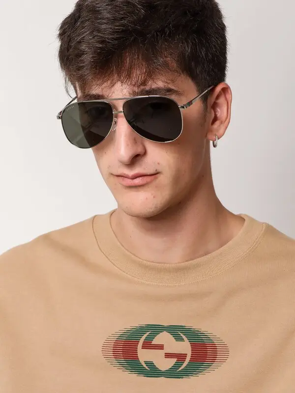 Gucci Metal Aviator Sunglasses