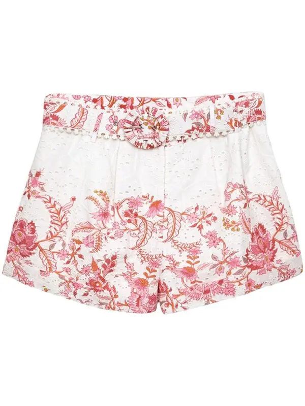 Hemant & Nandita Broderie Anglaise Floral Shorts