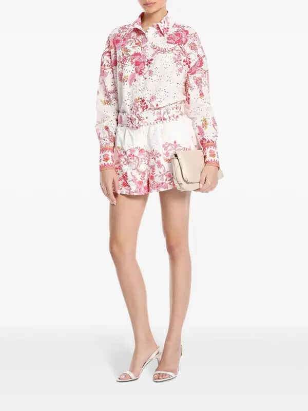 Hemant & Nandita Broderie Anglaise Floral Shorts