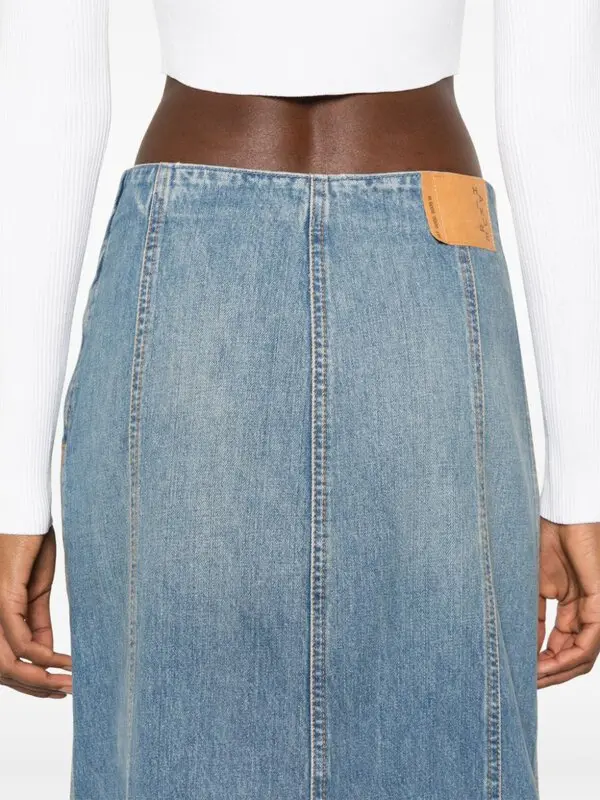 HAIKURE Seamed Denim Midi Skirt