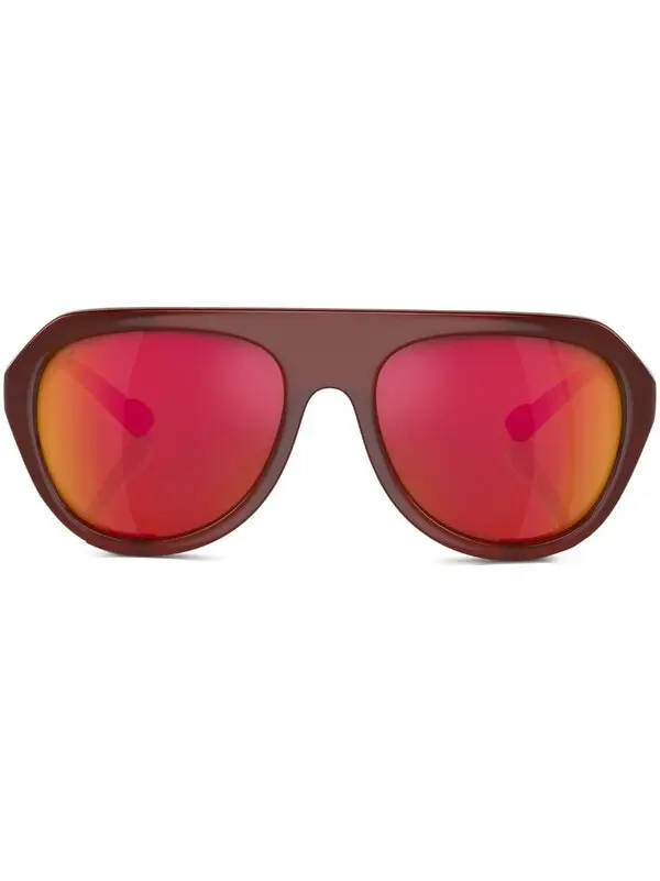 FERRARI Oval-frame Sunglasses - Brown