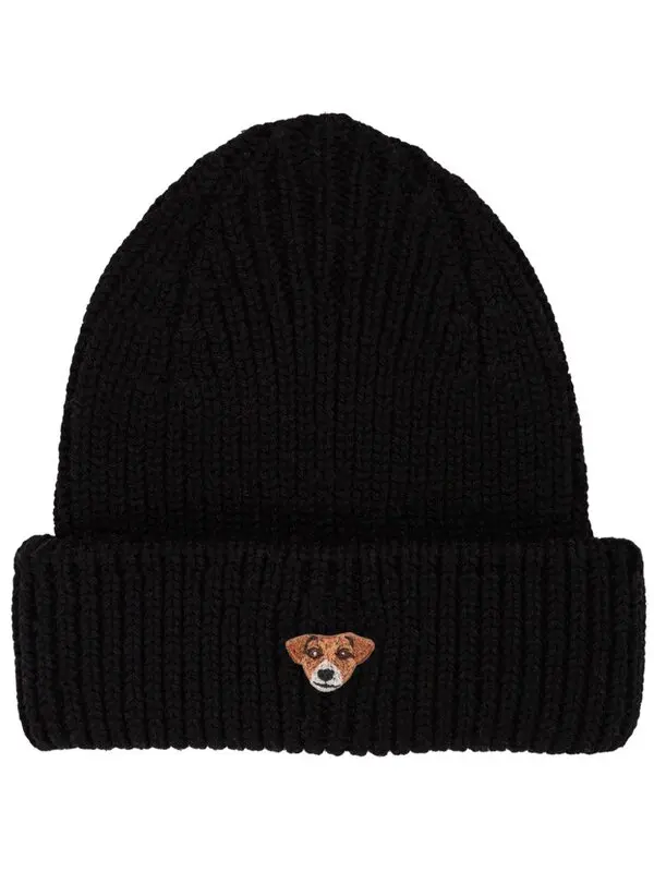 PELO FOUNDATION Dog Appliqué Beanie - Black