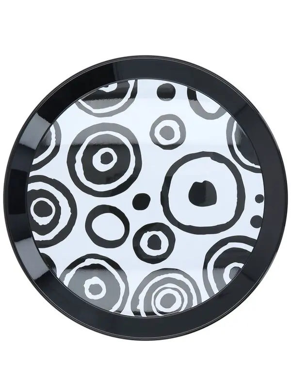 10 CORSO COMO Circle-print Steel Tray - Black