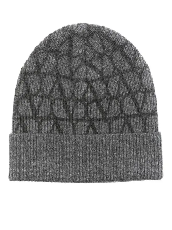 Valentino Garavani Toile Iconographe Beanie - Grey