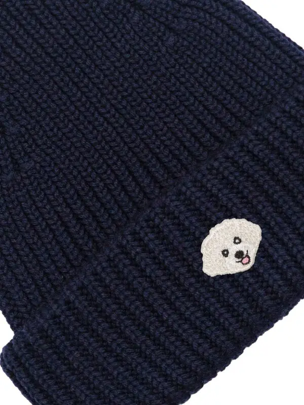 PELO FOUNDATION Dog-appliqué Beanie - Blue