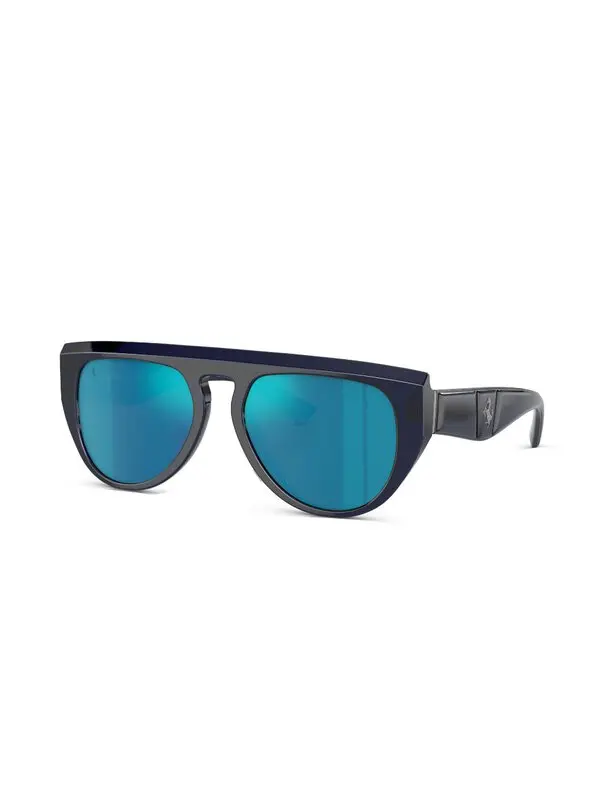 FERRARI Oval-frame Sunglasses - Blue