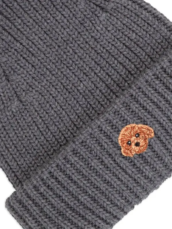 PELO FOUNDATION Dog Appliqué Beanie - Grey
