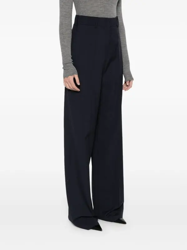 Valentino Garavani High-waisted Wool Trousers - Blue