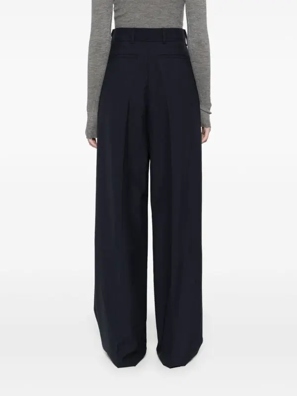 Valentino Garavani High-waisted Wool Trousers - Blue