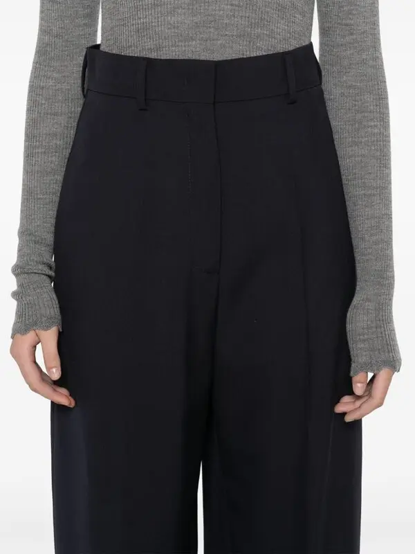 Valentino Garavani High-waisted Wool Trousers - Blue