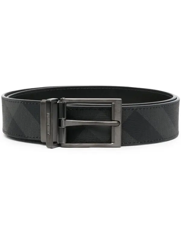Burberry Check-print Reversible Belt - Grey