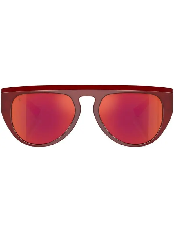 FERRARI Oval-frame Sunglasses - Red
