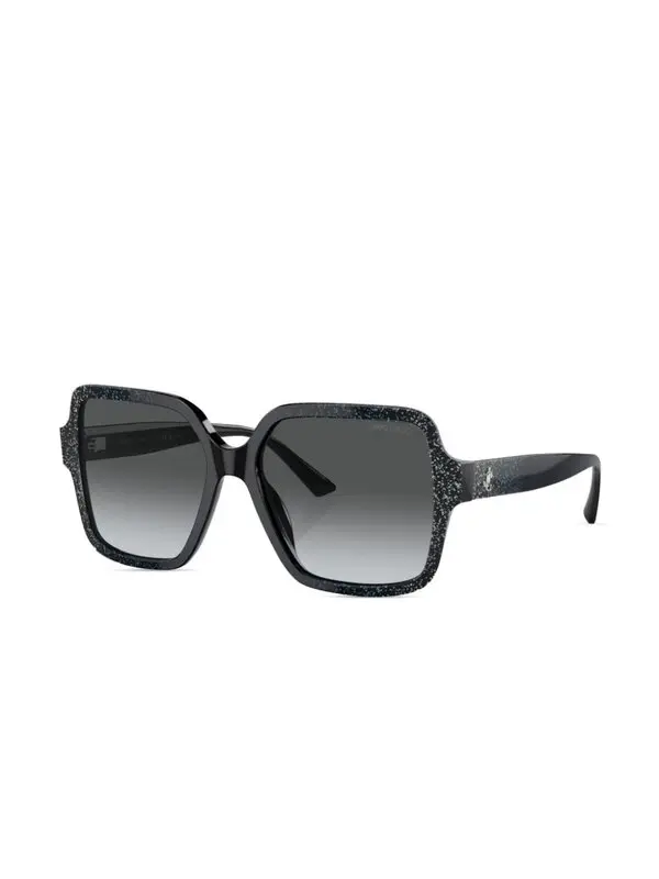 JIMMY CHOO Glitter Square Frame Sunglasses - Black