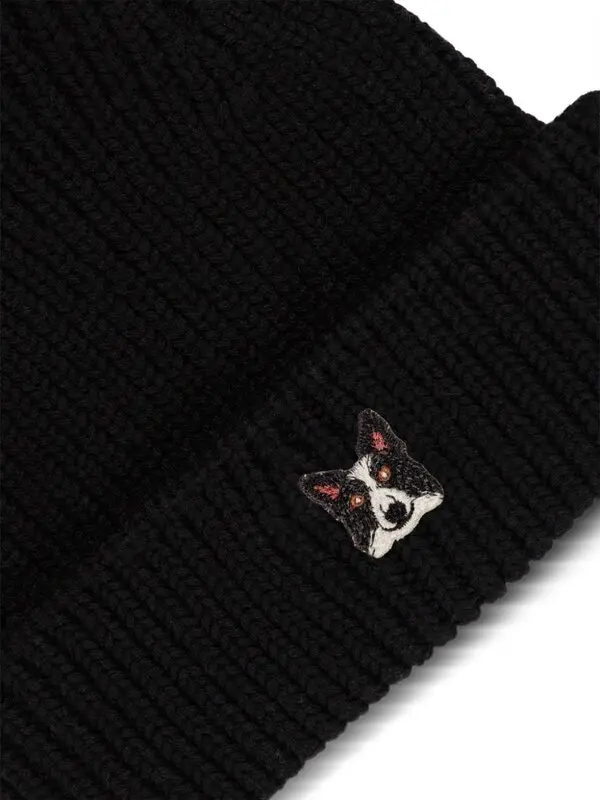 PELO FOUNDATION Border Collie Patch Beanie - Black
