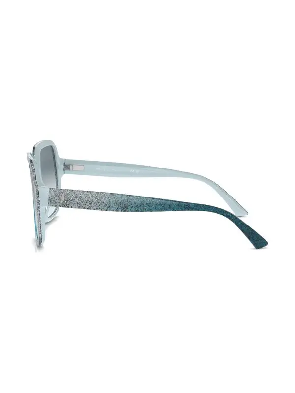 JIMMY CHOO Glitter Square-frame Sunglasses - Blue