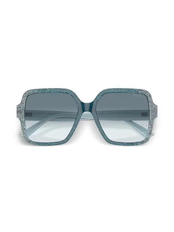 JIMMY CHOO Glitter Square-frame Sunglasses - Blue