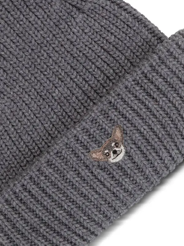 PELO FOUNDATION Dog-appliqué Beanie - Grey