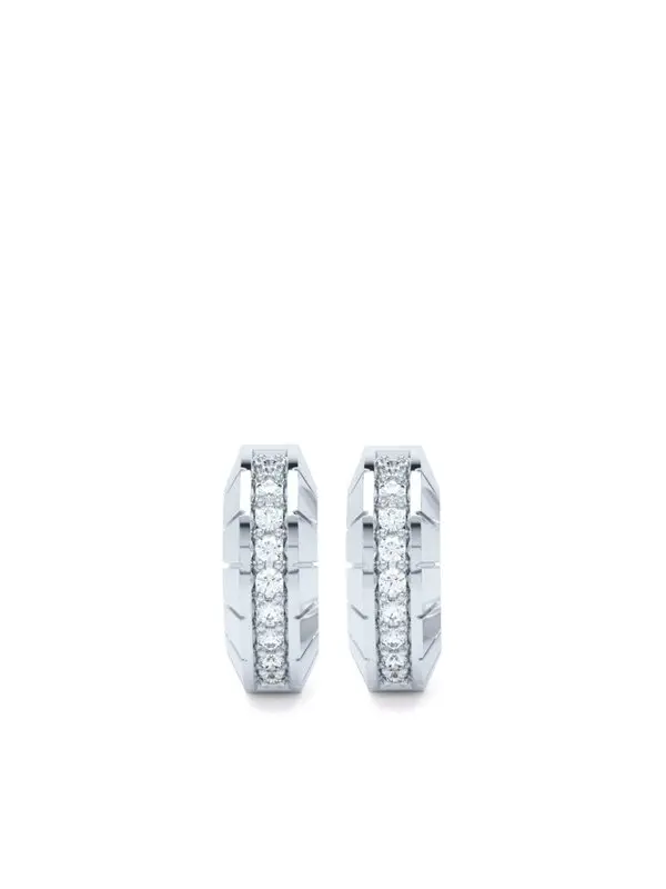 LOEV 14k Gold Diamond Eternity Hoop Earrings