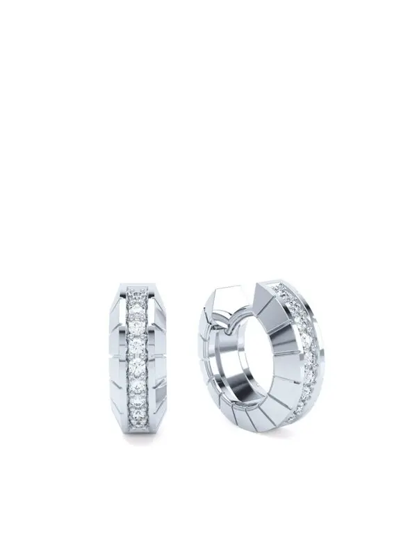 LOEV 14k Gold Diamond Eternity Hoop Earrings