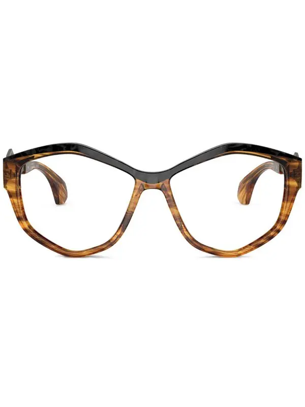 ALAIN MIKLI Geometric Frame Eyeglasses - Brown