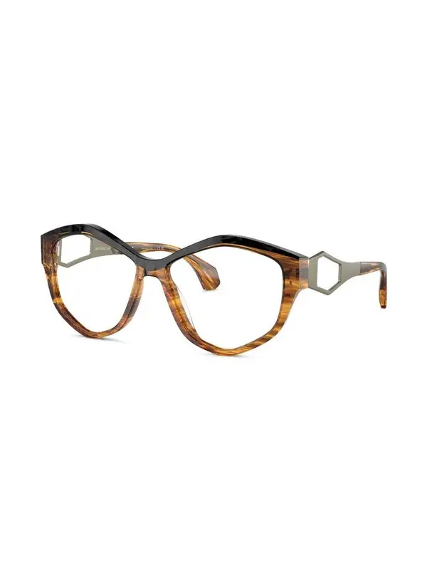 ALAIN MIKLI Geometric Frame Eyeglasses - Brown