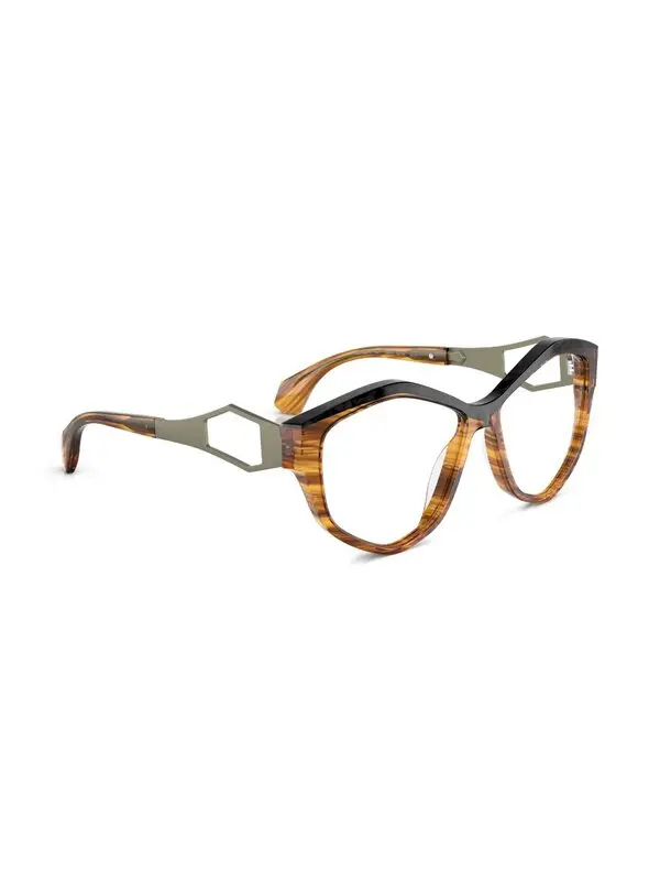 ALAIN MIKLI Geometric Frame Eyeglasses - Brown