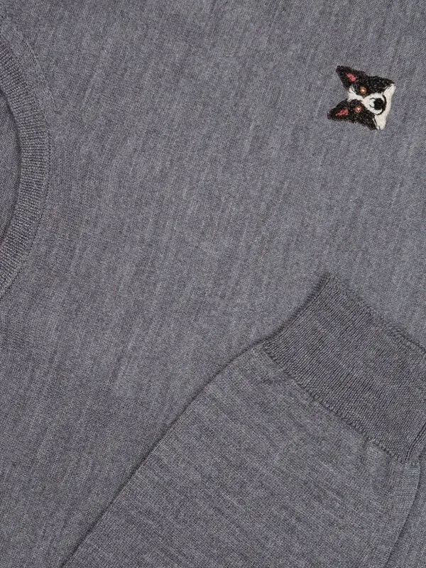PELO FOUNDATION Dog-appliqué Jumper - Grey