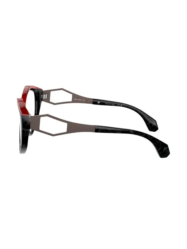 ALAIN MIKLI Geometric-frame Eyeglasses - Red