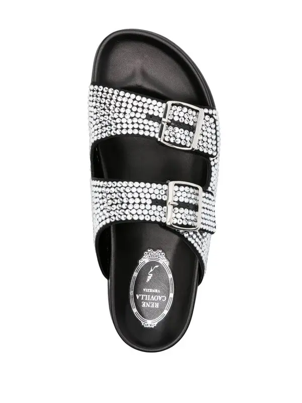 Rene Caovilla Emma Crystal Embellished Sandals