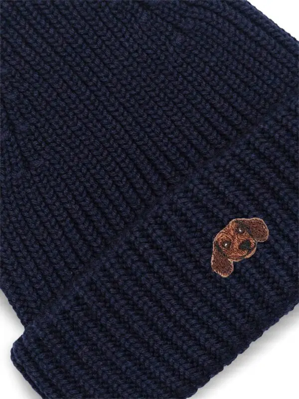 PELO FOUNDATION Sausage Dog Patch Beanie - Blue