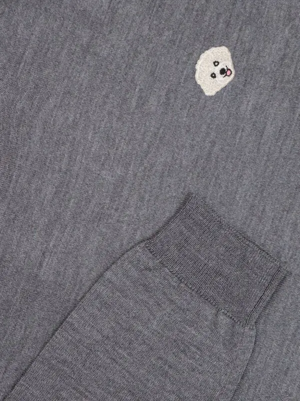 PELO FOUNDATION Dog-appliqué Jumper - Grey