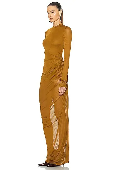 Saint Laurent Voile Jersey Gown - Cumin