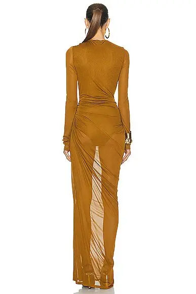 Saint Laurent Voile Jersey Gown - Cumin