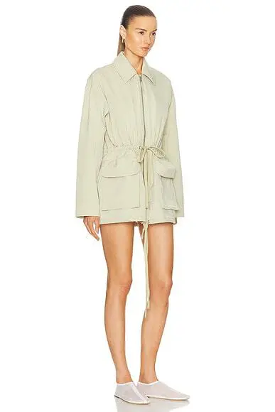 GRLFRND Tech Gabardine Parka Jacket - Light Olive