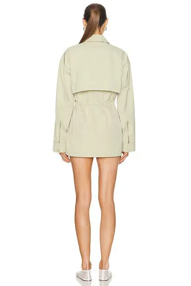 GRLFRND Tech Gabardine Parka Jacket - Light Olive
