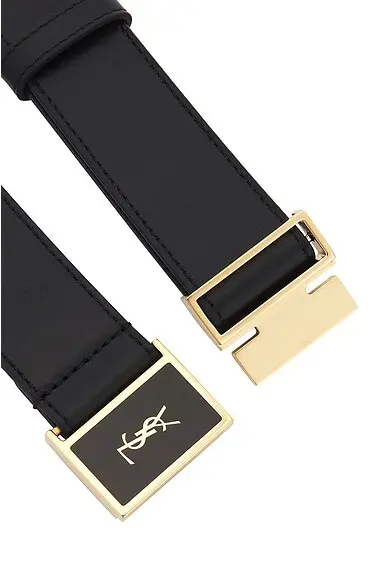 Saint Laurent Cassandre Leather Belt