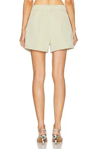 GRLFRND Tech Gabardine Boxer Shorts - Light Olive