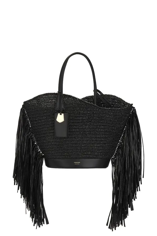 FERRAGAMO Fringe Cutout Tote Bag