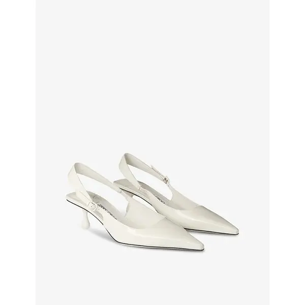 JIMMY CHOO - Amel Pointed-Toe Slingback Heeled Courts