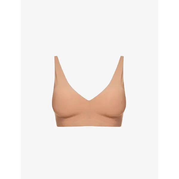 Wolford Pure Skin V-neck Stretch-woven Bra - Fairly Light