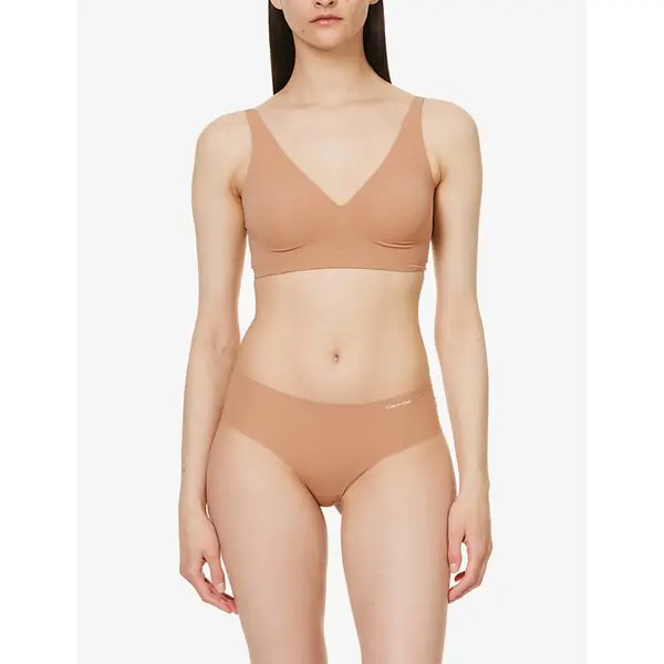 Wolford Pure Skin V-neck Stretch-woven Bra - Fairly Light
