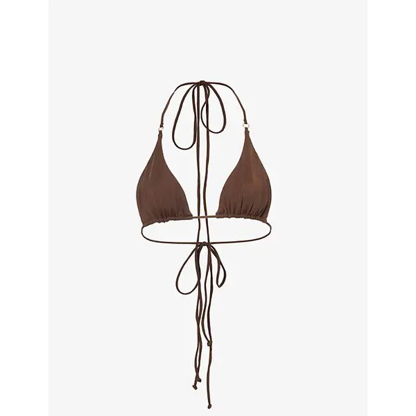 AWAY THAT DAY Rio Polyamide-blend Bikini Top - Espresso