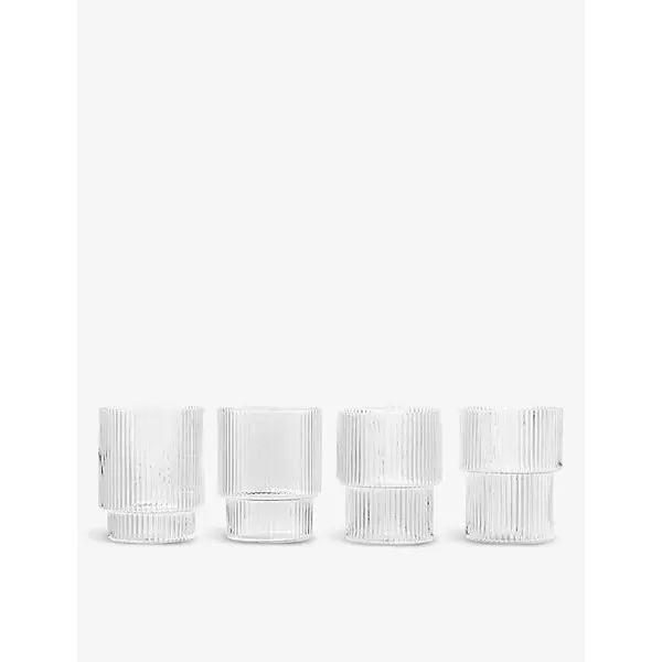 FERM LIVING Ripple Stackable Glasses Set Of Four - One-color
