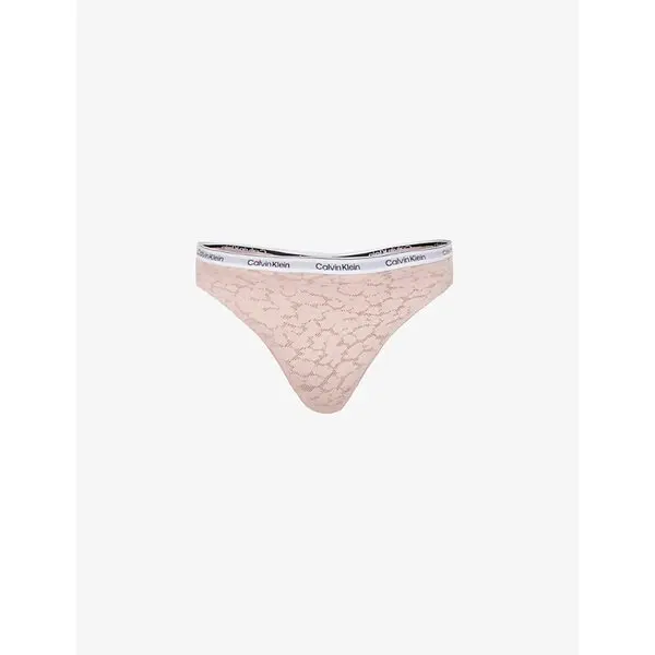 Calvin Klein Modern Branded Stretch-lace Thong - Subdued