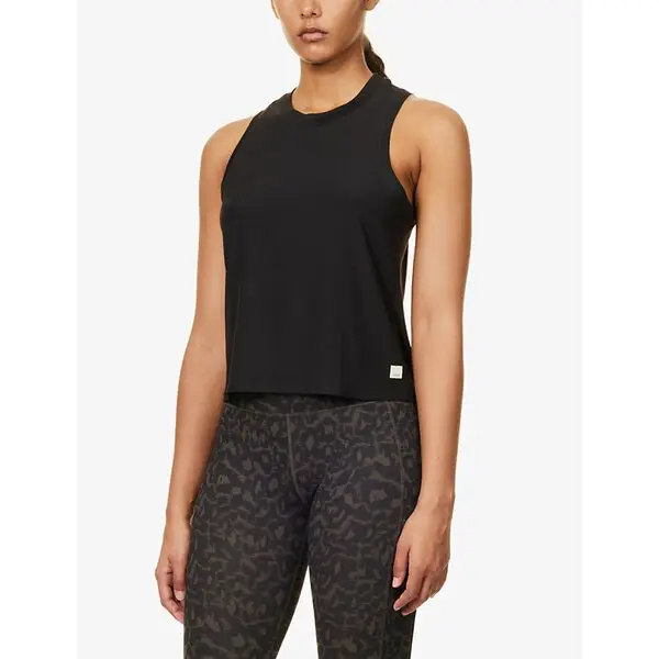 Vuori Energy Brand-patch Stretch-jersey Top - Black