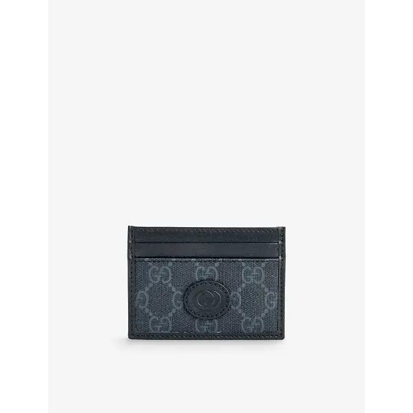 Gucci Logo-print Canvas And Leather Card Holder
