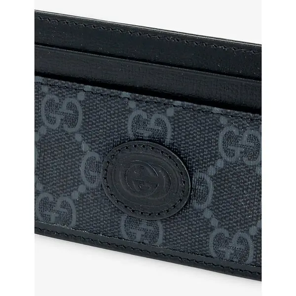 Gucci Logo-print Canvas And Leather Card Holder