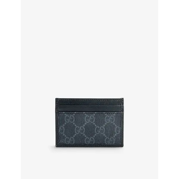 Gucci Logo-print Canvas And Leather Card Holder