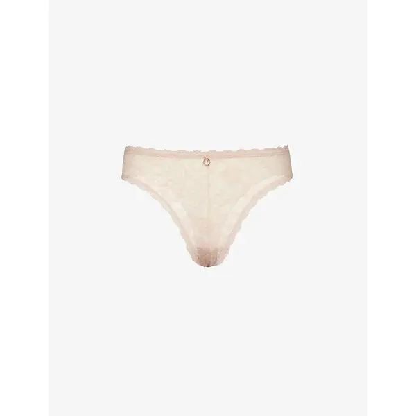 AUBADE Rosessence Mid-rise Stretch-lace Tanga Briefs - Nude D Ete